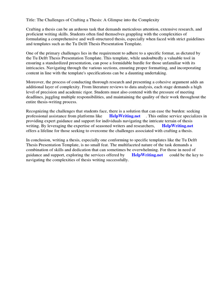 Tu Delft Thesis Presentation Template Download Free Pdf Innovation Thesis