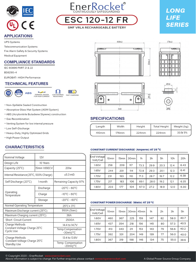 Esc 120-12 FR | PDF | Galvanic Cells | Electrical Engineering