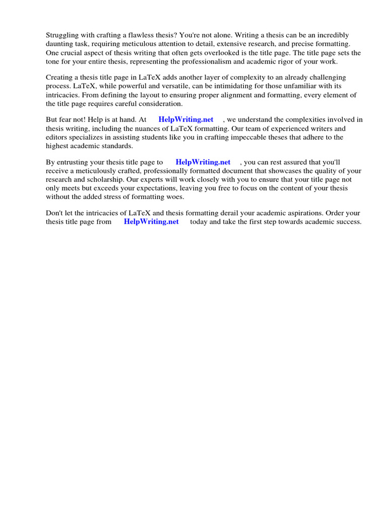 Thesis Title Page Latex | PDF | Thesis | Text