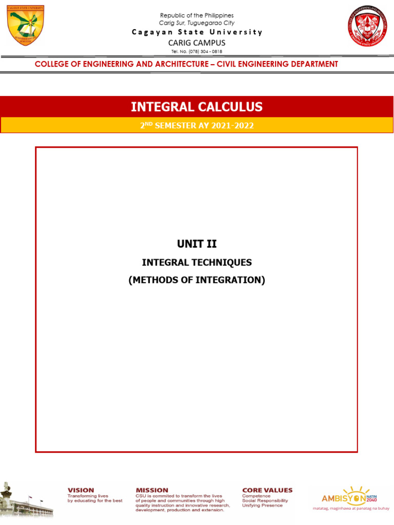 Module 2 - Methods of Integration (Part 2) | PDF | Integral | Mathematical Concepts