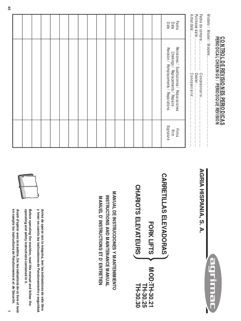 Operation and Instructions Manual Th210-Th250-Th300 | PDF