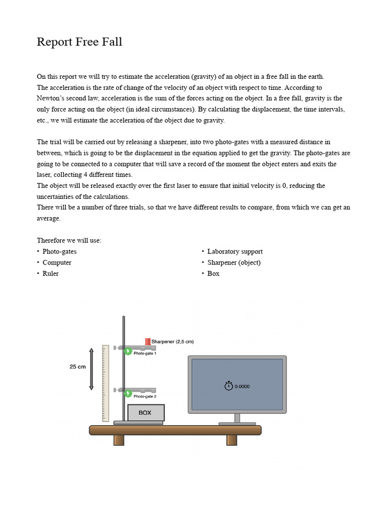 Bona Tasselli Lab Report1 Free Fall | PDF