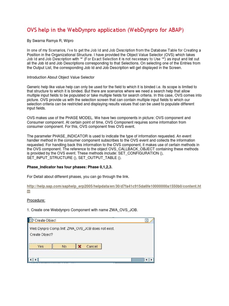 OVS Help in The WebDynpro Application | PDF | Software Development ...