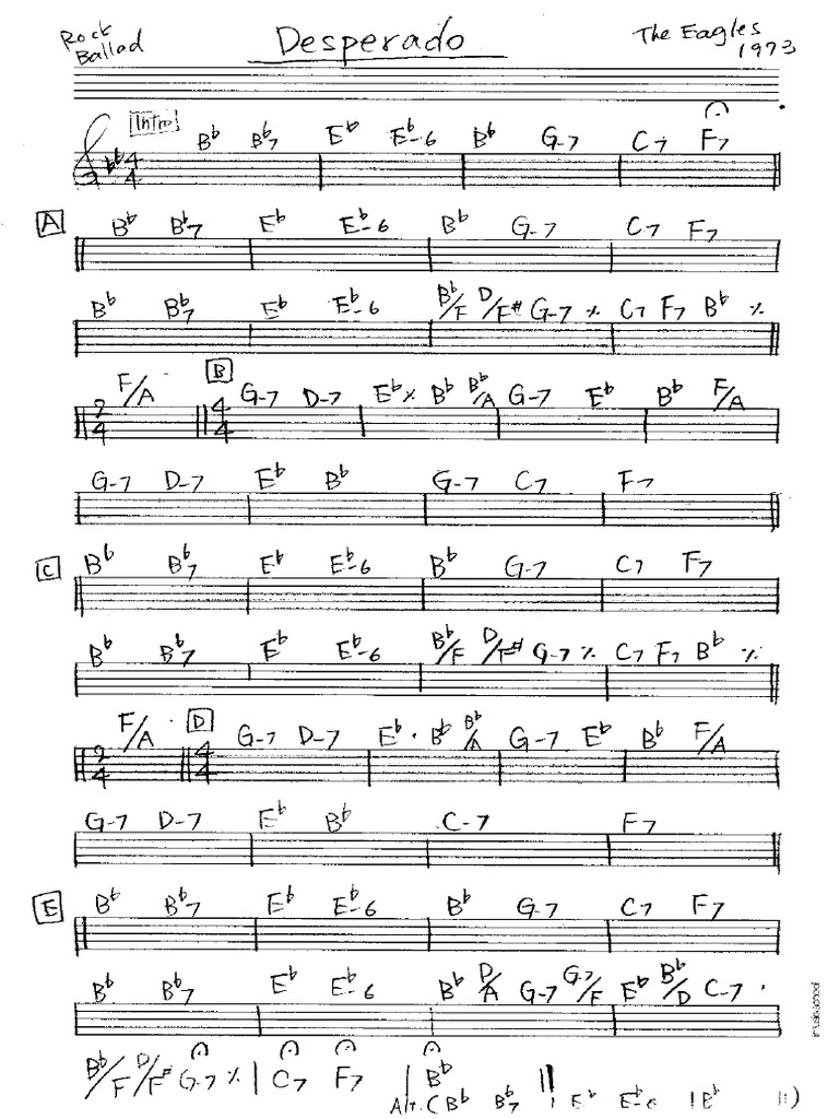 Desperado - B Flat | PDF