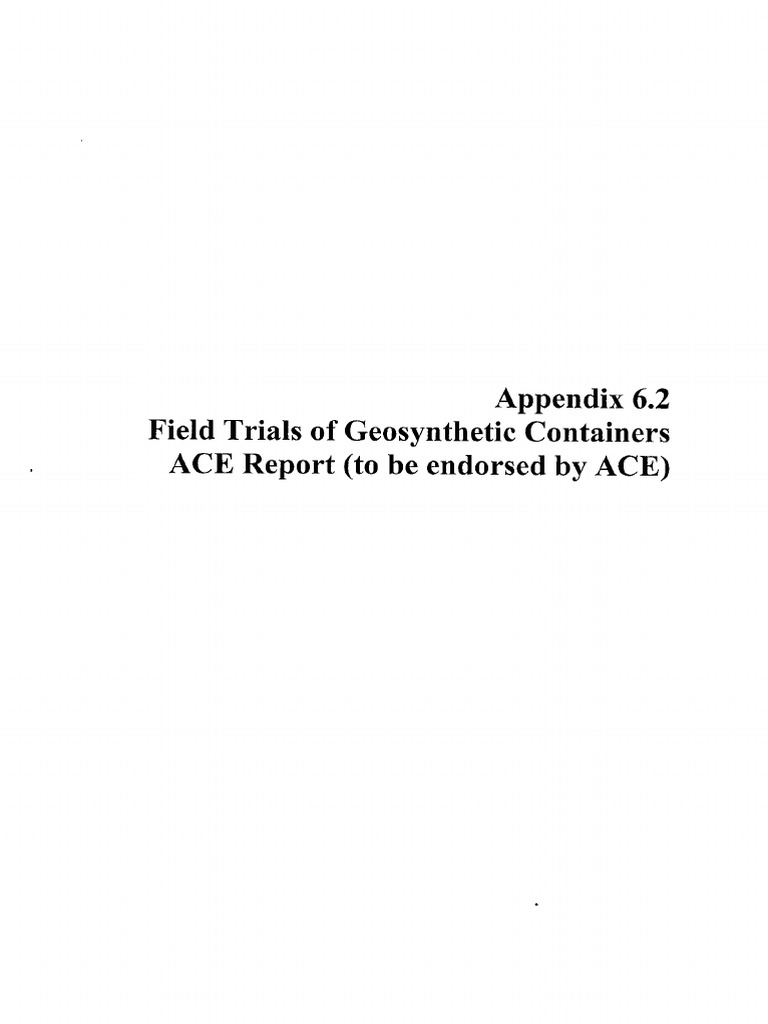 Appendix 6.2 - Field Trials of Geosynthetic Containers ACE Report | PDF