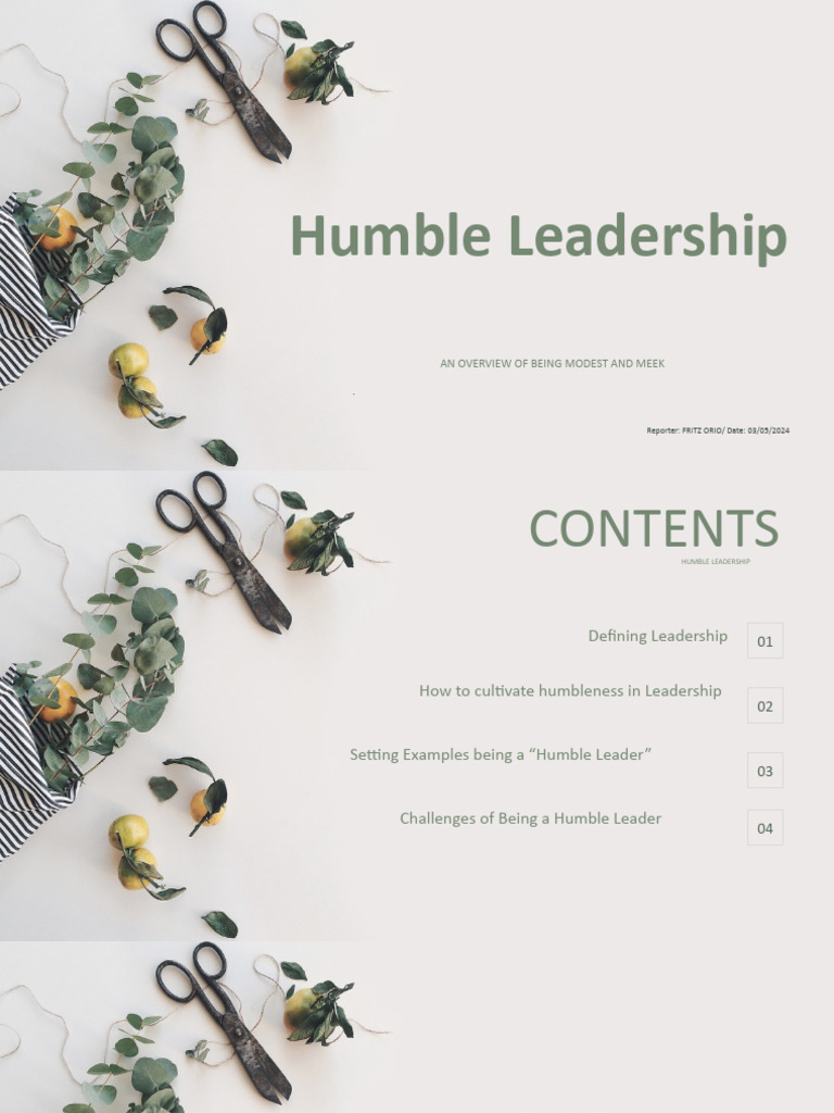 Humble Leadership: Cultivating Modesty in Leaders | PDF | Career & Growth