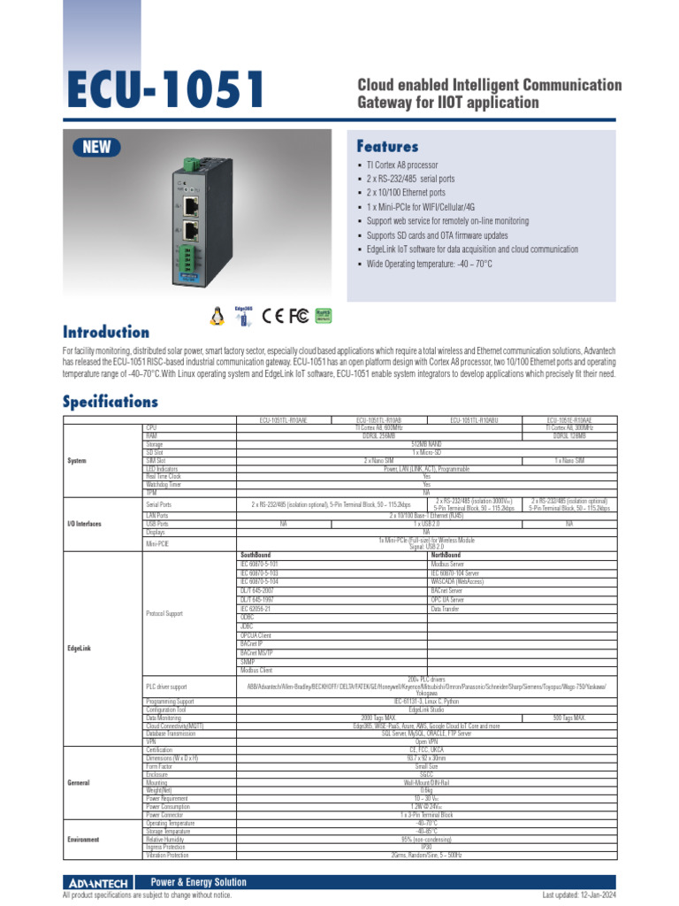 Ecu-1051 DS (011224) 20240112162843 | PDF | Computer Architecture ...
