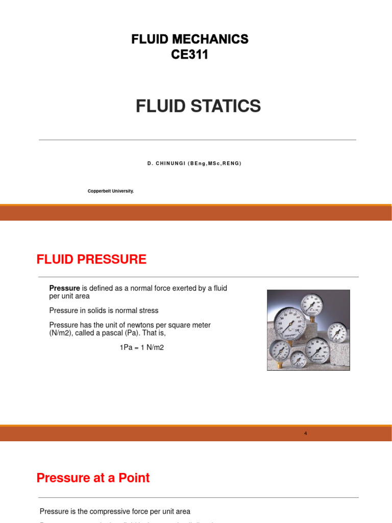 Lecture 3 Fluid Statics Pdf