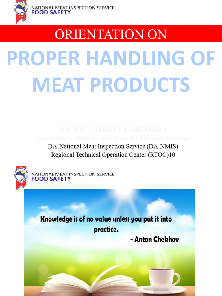 Proper Handling of Meat Products | PDF