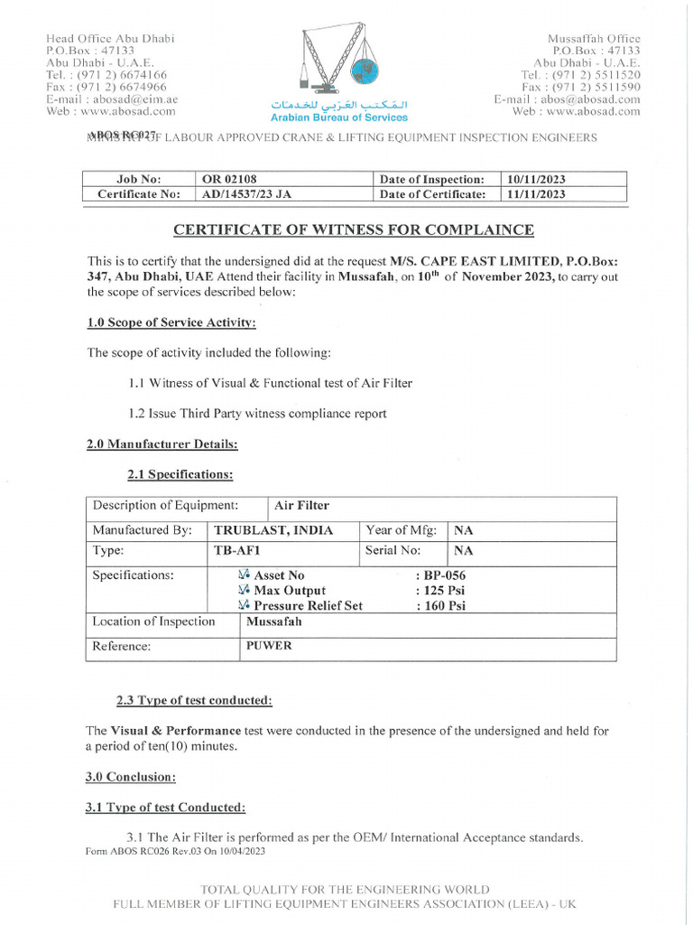 Breathing Air Filter-BP-56-TPC | PDF