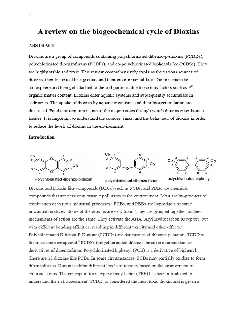 Dioxins Biogeo Cycle | PDF | Polychlorinated Dibenzodioxins | Polychlorinated Biphenyl