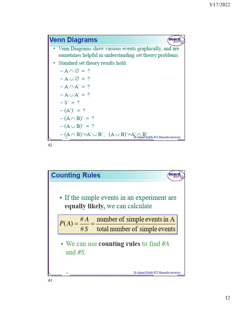 Statistics - Lec2 . | PDF | Probability | Probability Theory