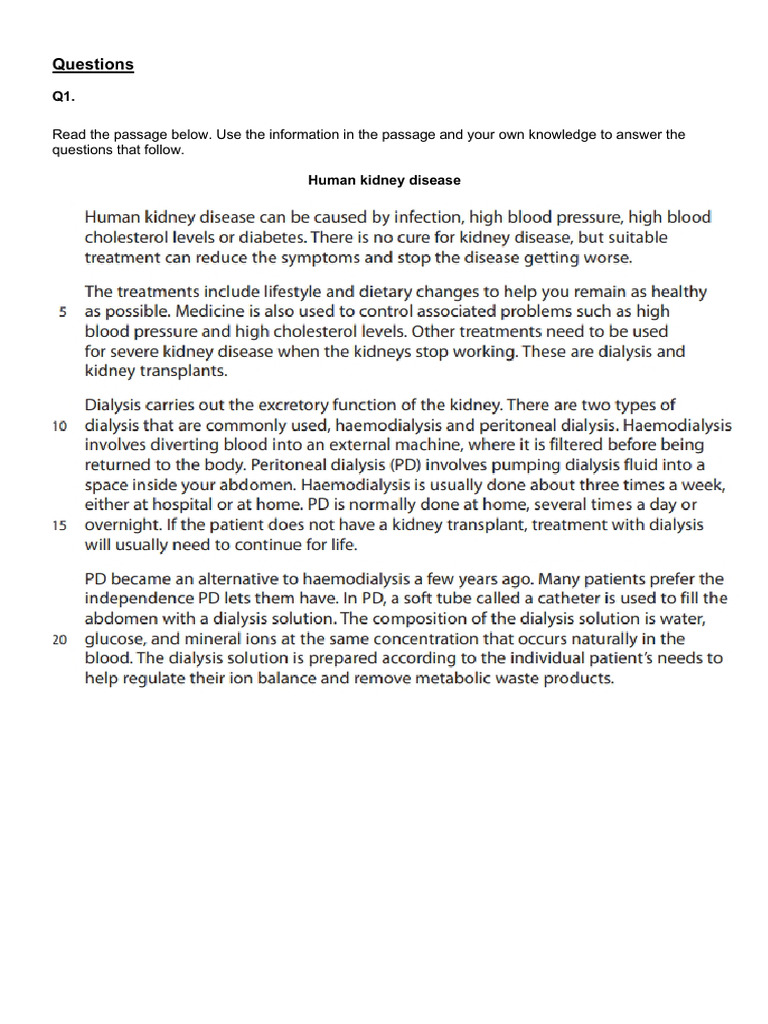 RYAN MOHAMMED - Revision 1 Biology | PDF | Heart | Kidney