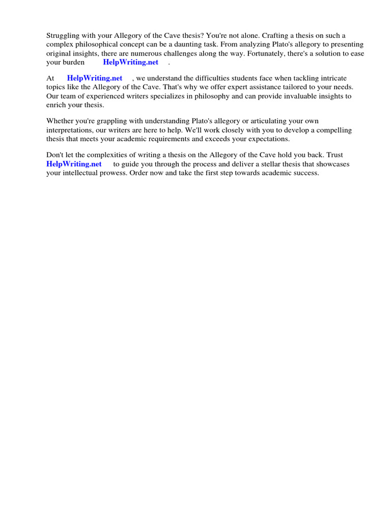 Allegory of The Cave Thesis | PDF | Epistemology | Cognition