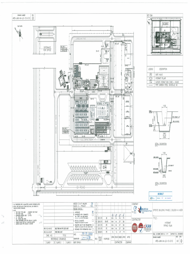 Hydrant Piping Plan - AS BUILT | PDF