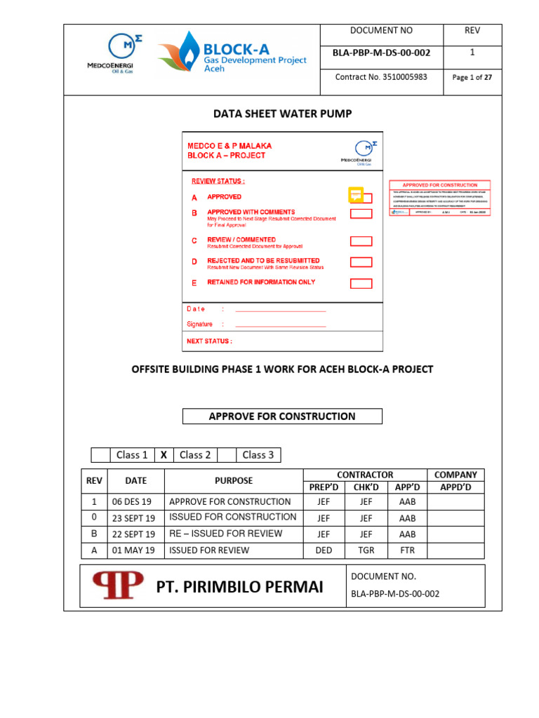Data Sheet Water Pump - STAMP AFC | PDF