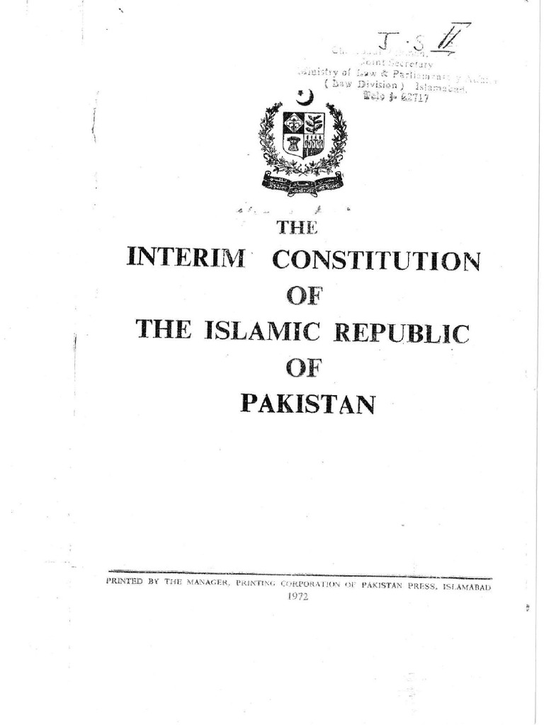 Interim Constitution of Pakistan, 1972 | PDF