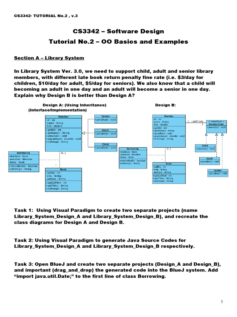 Cs3342 Tutorial W02 03 Ooexamplesandexercises Pdf Class Computer Programming Models Of