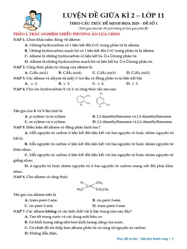Lớp 11 - Luyện Đề Gk2 - Số 1 | PDF