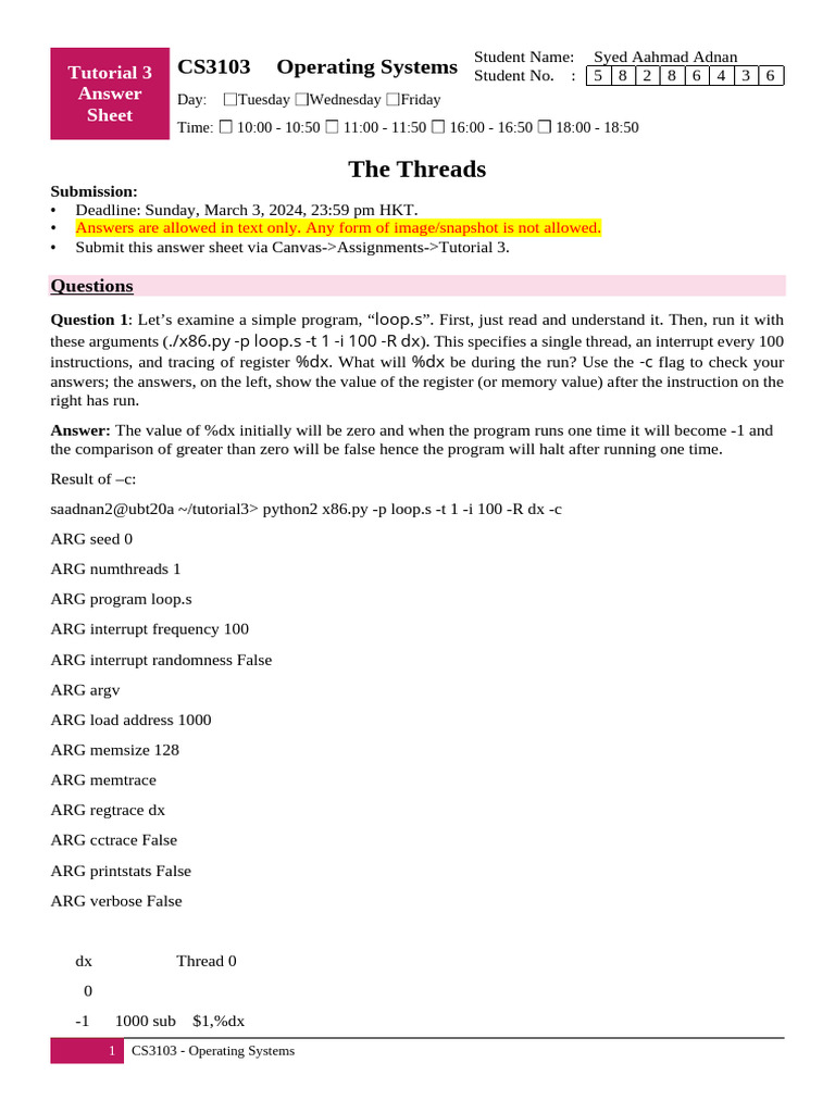 Tutorial 3 | PDF | Computer Engineering | Computing