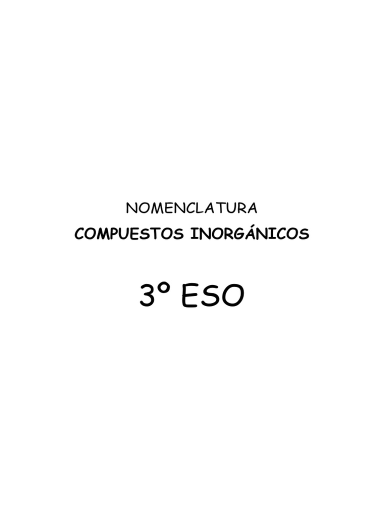 Nomenclatura de Compuestos Inorgánicos | PDF