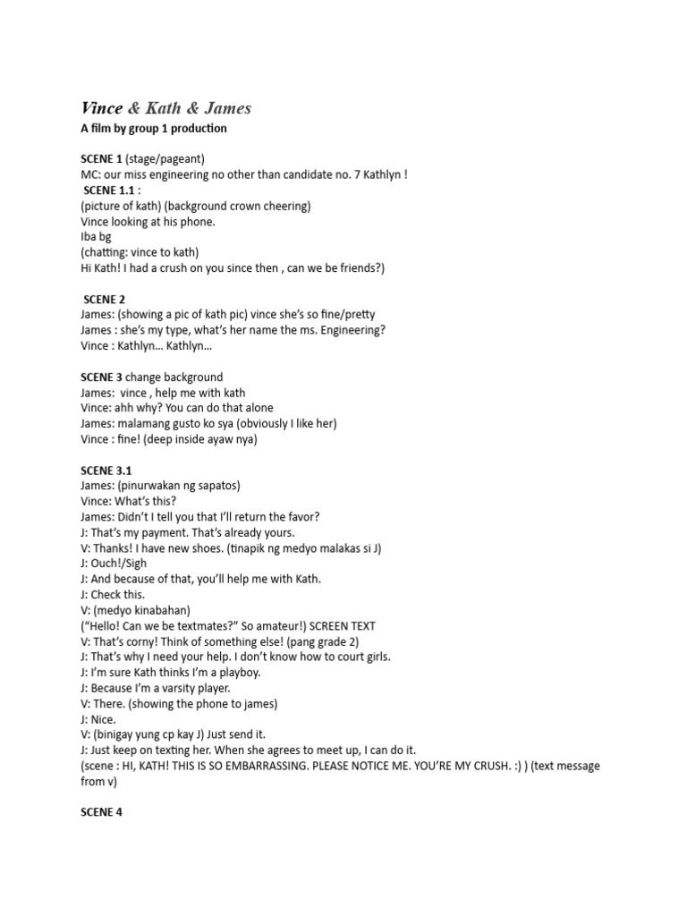 VinceKathJames SCRIPT | PDF