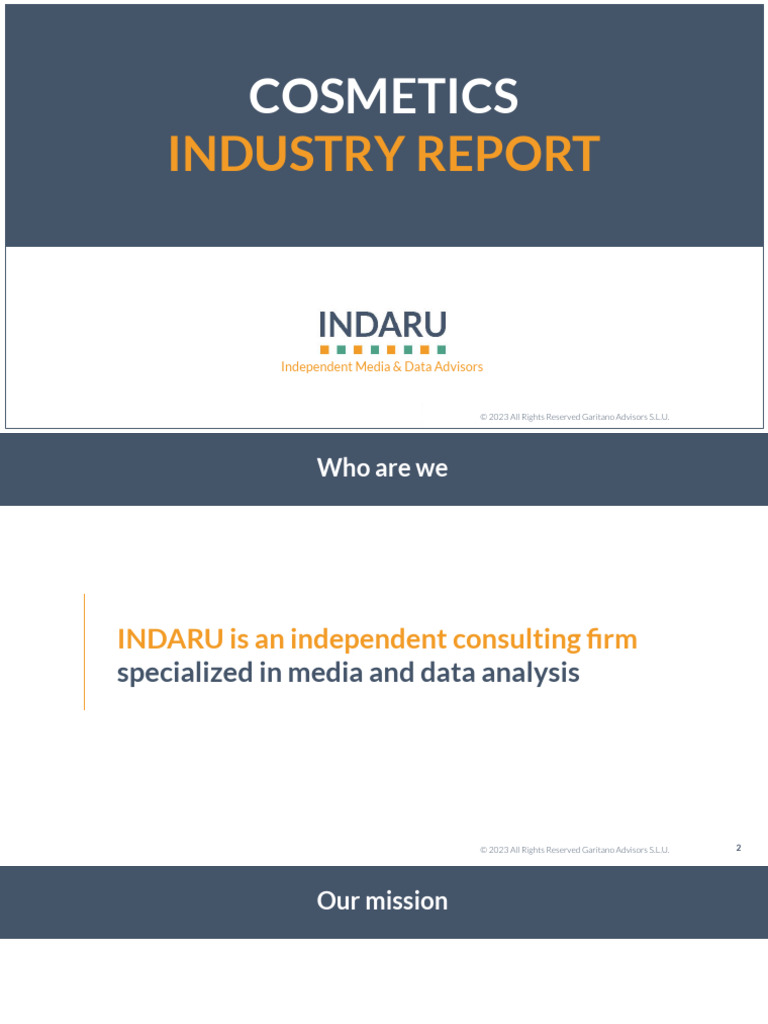 Cosmetics Industry Report | PDF | Popular Culture & Media Studies | Social Media