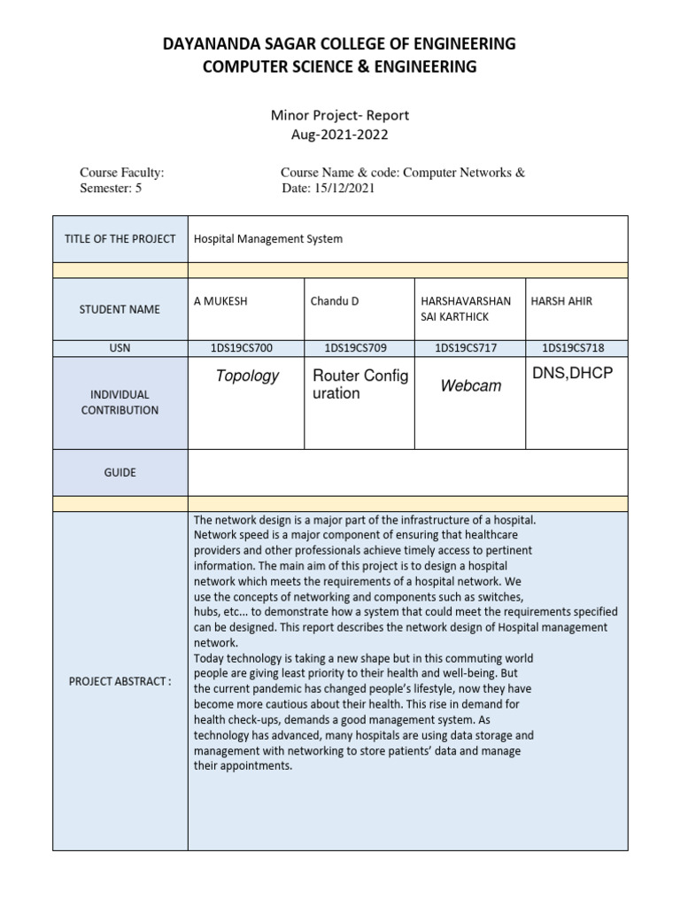 CN Mini Project | PDF | Computer Network | Network Topology