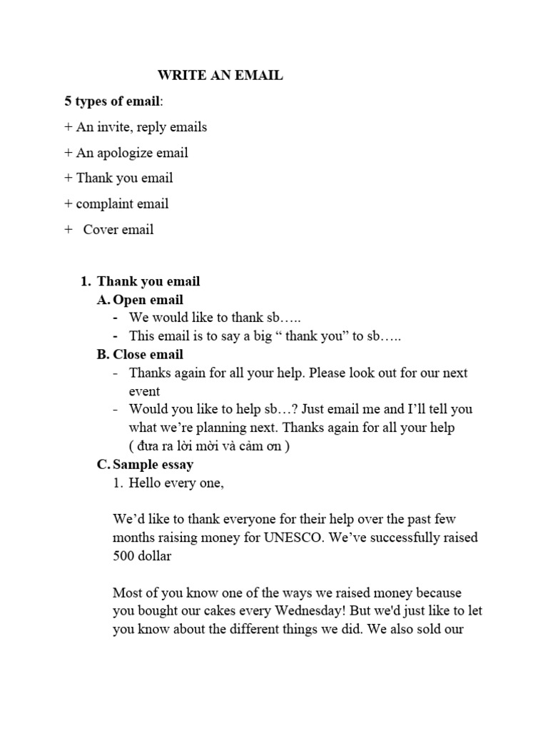 Write An Email Final 2 | PDF