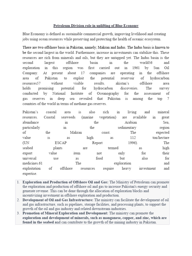 Blue Economy Potential | PDF | Petroleum | Natural Gas