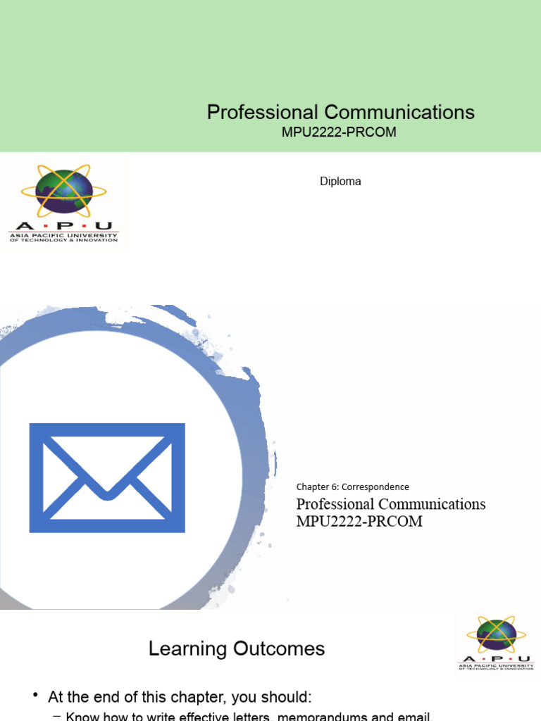 Chapter 6 - Correspondence | PDF | Proofreading | Communication