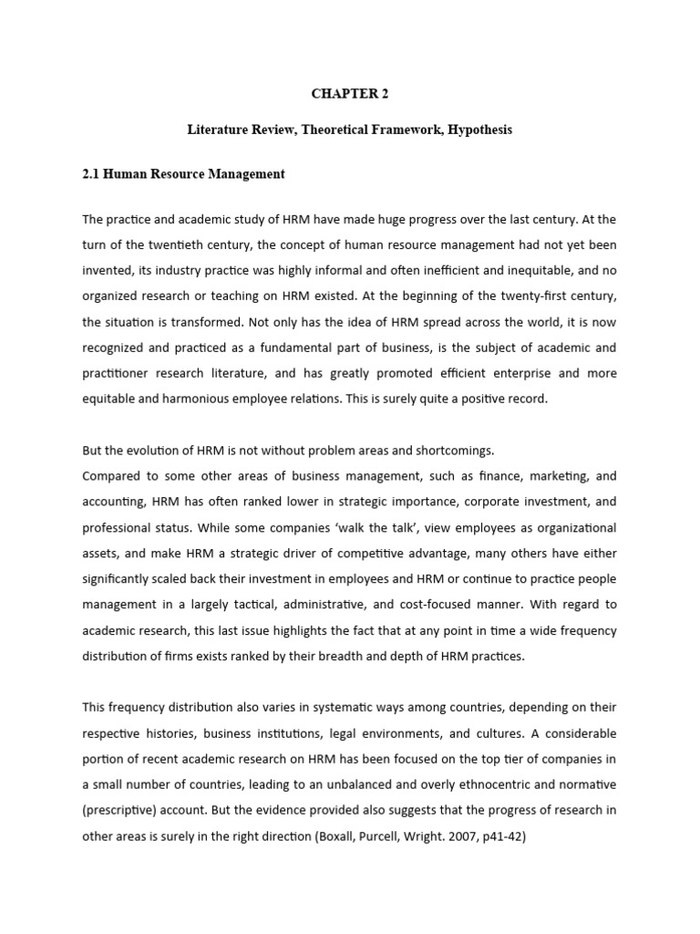 Literature Review, Theoretical Framework, Hypothesis | PDF ...