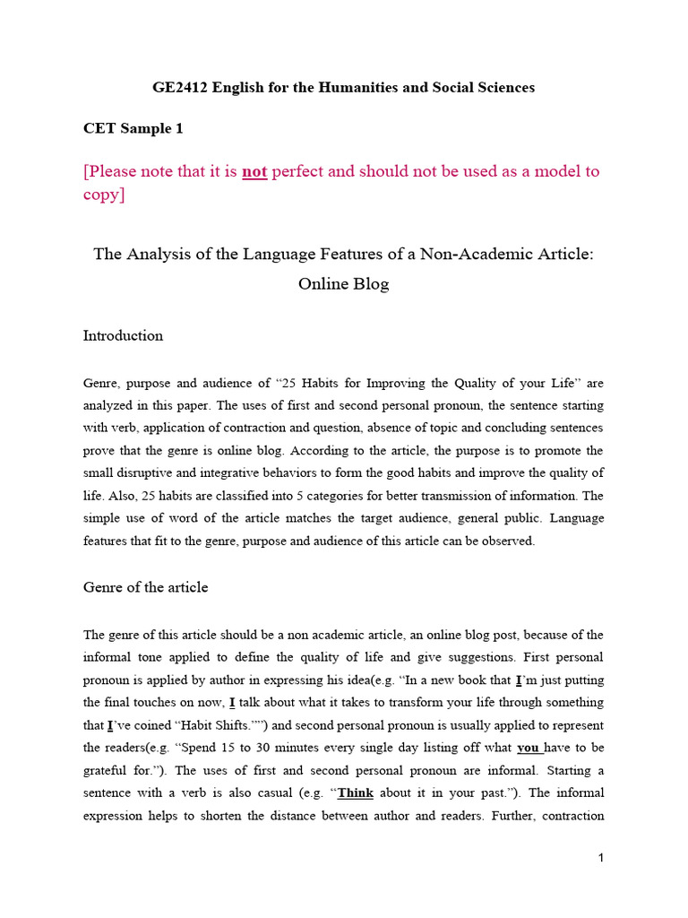 Ge2412 Cet Sample 1 | PDF | Information | Word