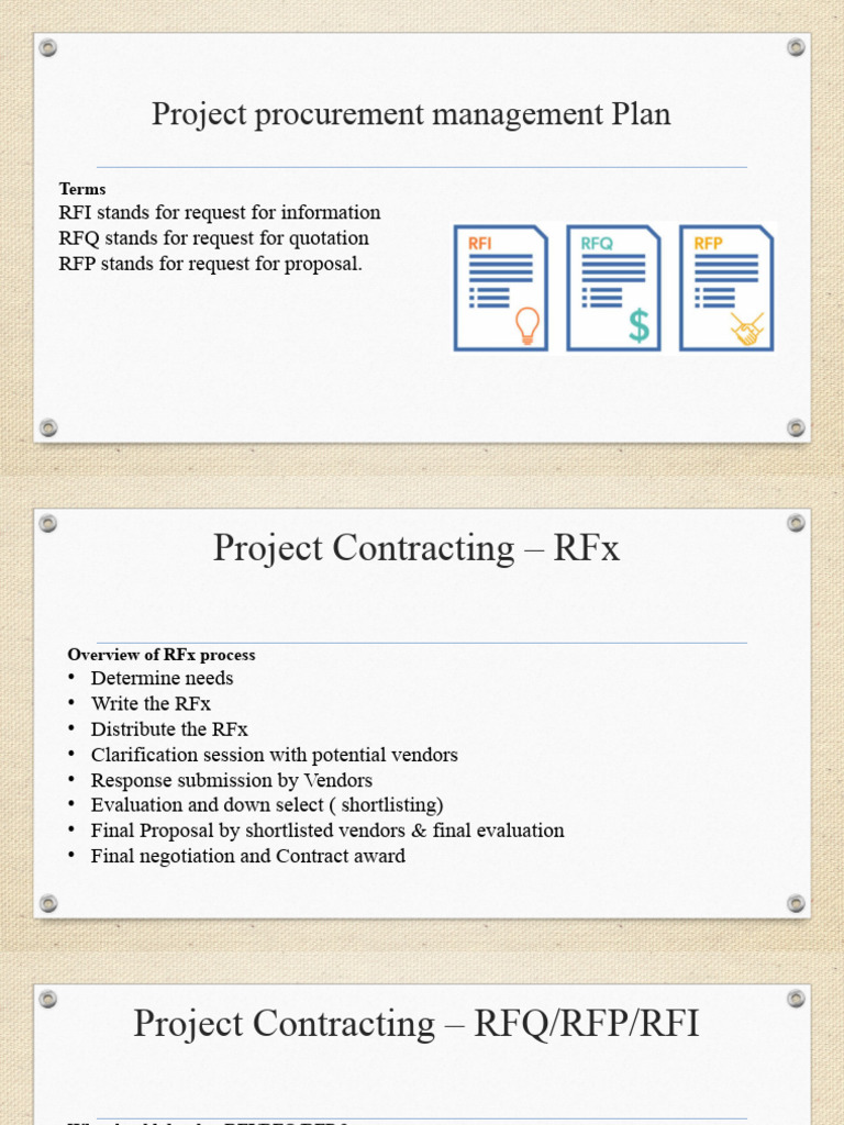Understanding RFI, RFQ, RFP Processes | PDF