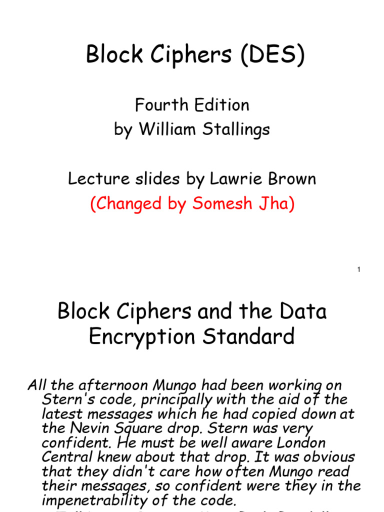 William Stallings Cryptography And Network Security 3 E Pdf Cipher Encryption