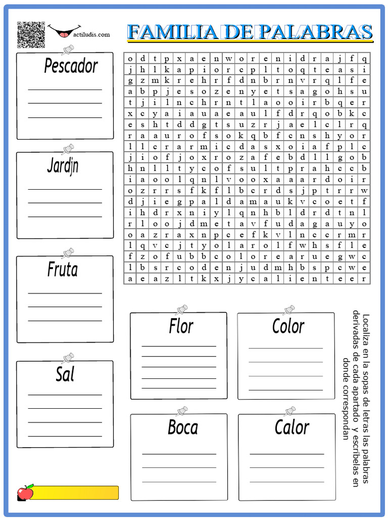 Actividades de Familias de Palabras | PDF