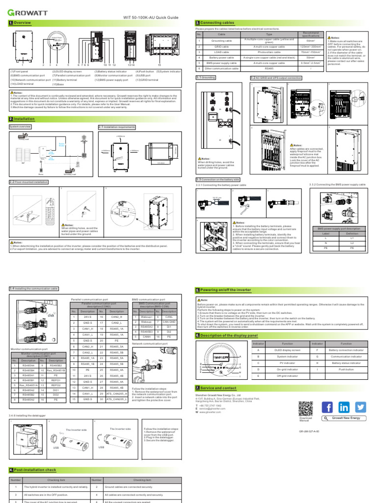 WIT 50-100K-AU Quick Guide EN 202308 | PDF | Power Inverter | Power Supply