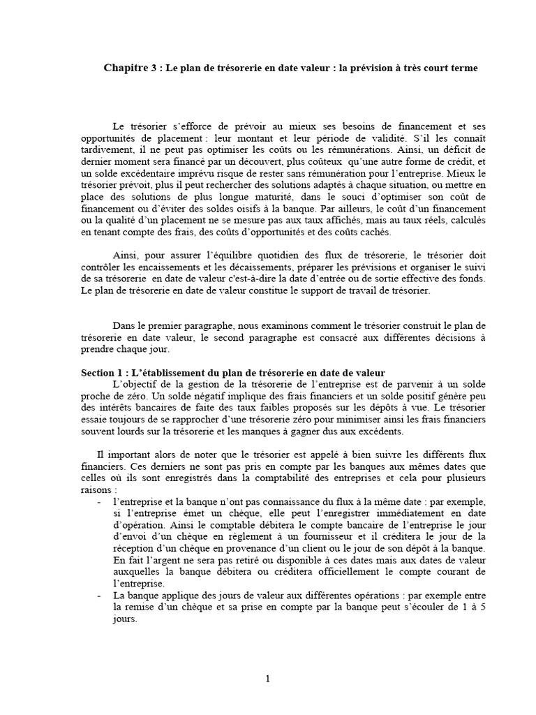 Prévision de trésorerie à 13 semaines | PDF | Banques | Trésor