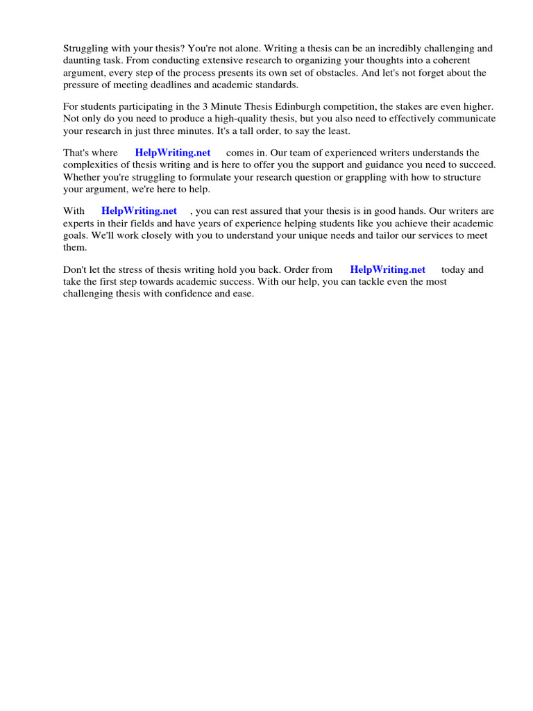 Thesis Help for 3MT Competitors | PDF | Science