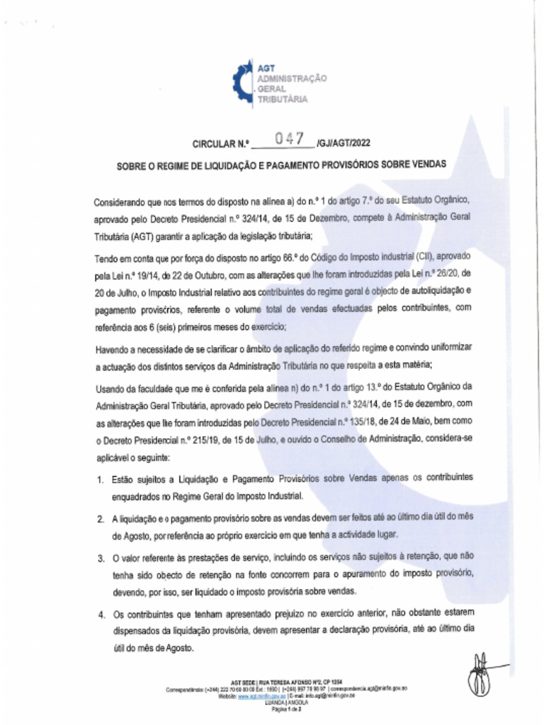 Circular nº047_GJ_AGT_2022 | PDF