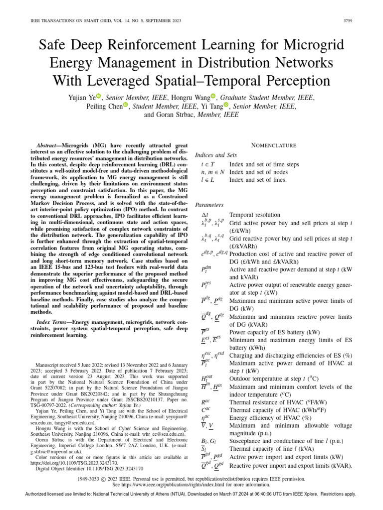 Safe Deep Reinforcement Learning For Microgrid Energy Management in ...