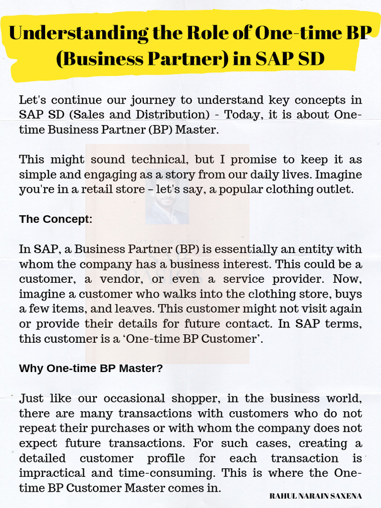 SAP SD Business Partner | PDF