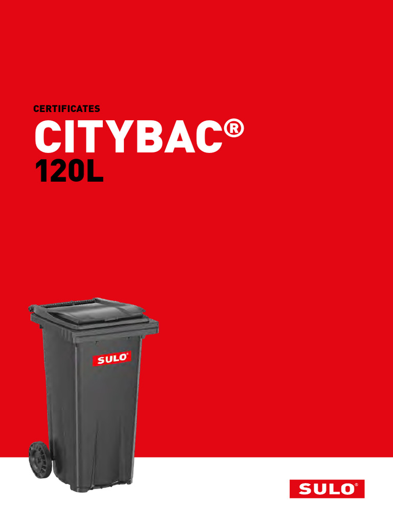 SULO Certificates Citybac 120 L LA | PDF | Technologie et ingénierie