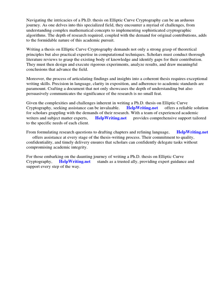 PHD Thesis On Elliptic Curve Cryptography | Download Free PDF | Cryptography | Public Key ...