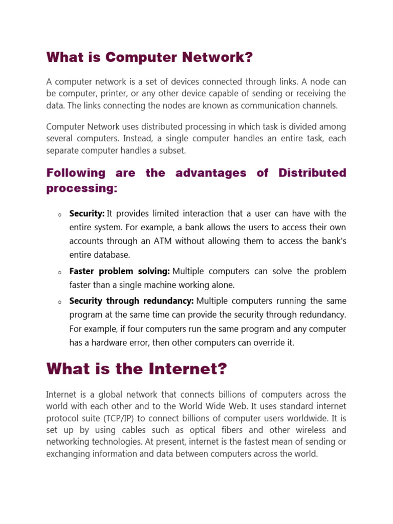 What Is Computer Network? | PDF
