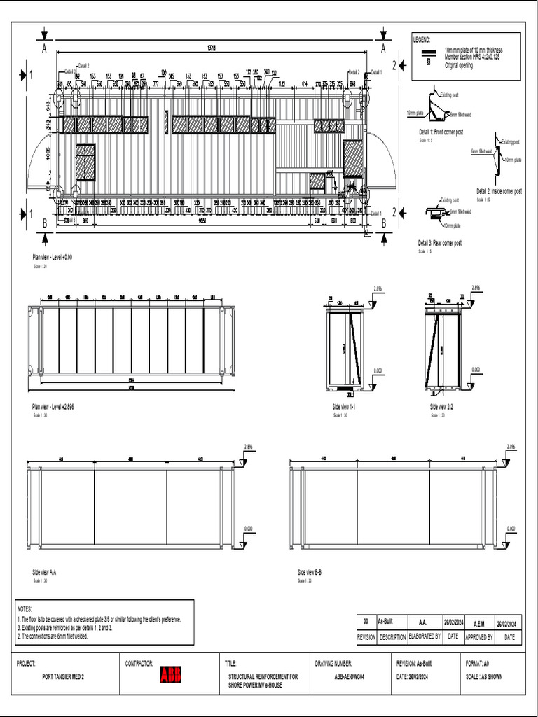Test ABB AE DWG04 REV01 STRUCTURAL REINFORCEMENT FOR SHORE POWER MV