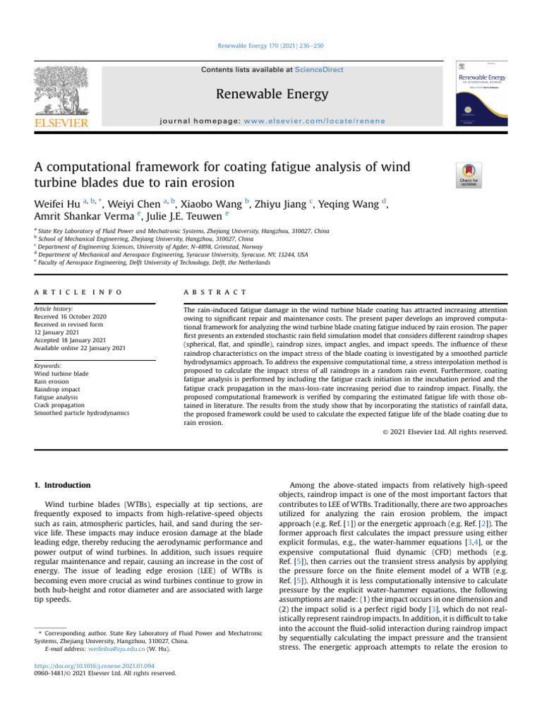 A Computational Framework For Coating Fatigue Analysis Of Wind Pdf