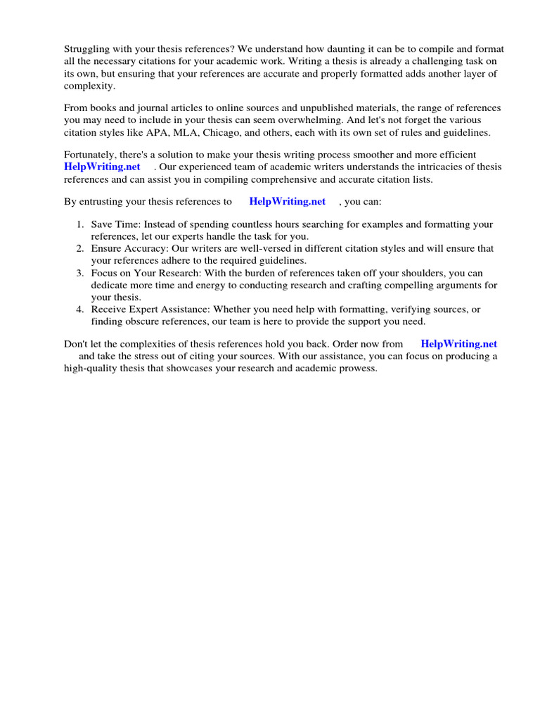 Thesis References Examples | Download Free PDF | Apa Style | Citation