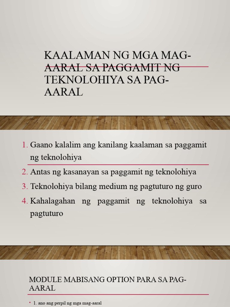 Kaalaman NG Mga Mag Aaral Sa Paggamit NG Teknolohiya | PDF