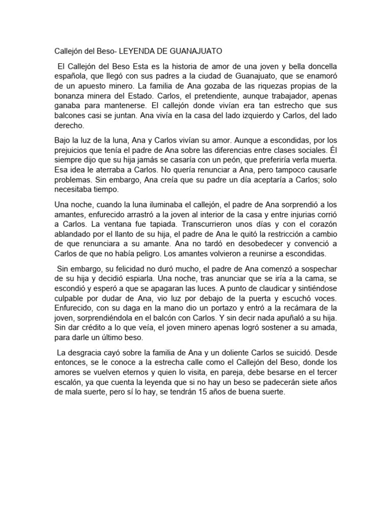 Leyenda del Callejón del Beso | PDF